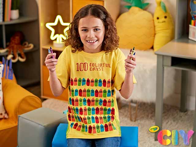 100th Day Shirt 100 Days Craft Craft Crayola Crayola CIY DIY Crafts for Kids and Adults crayola