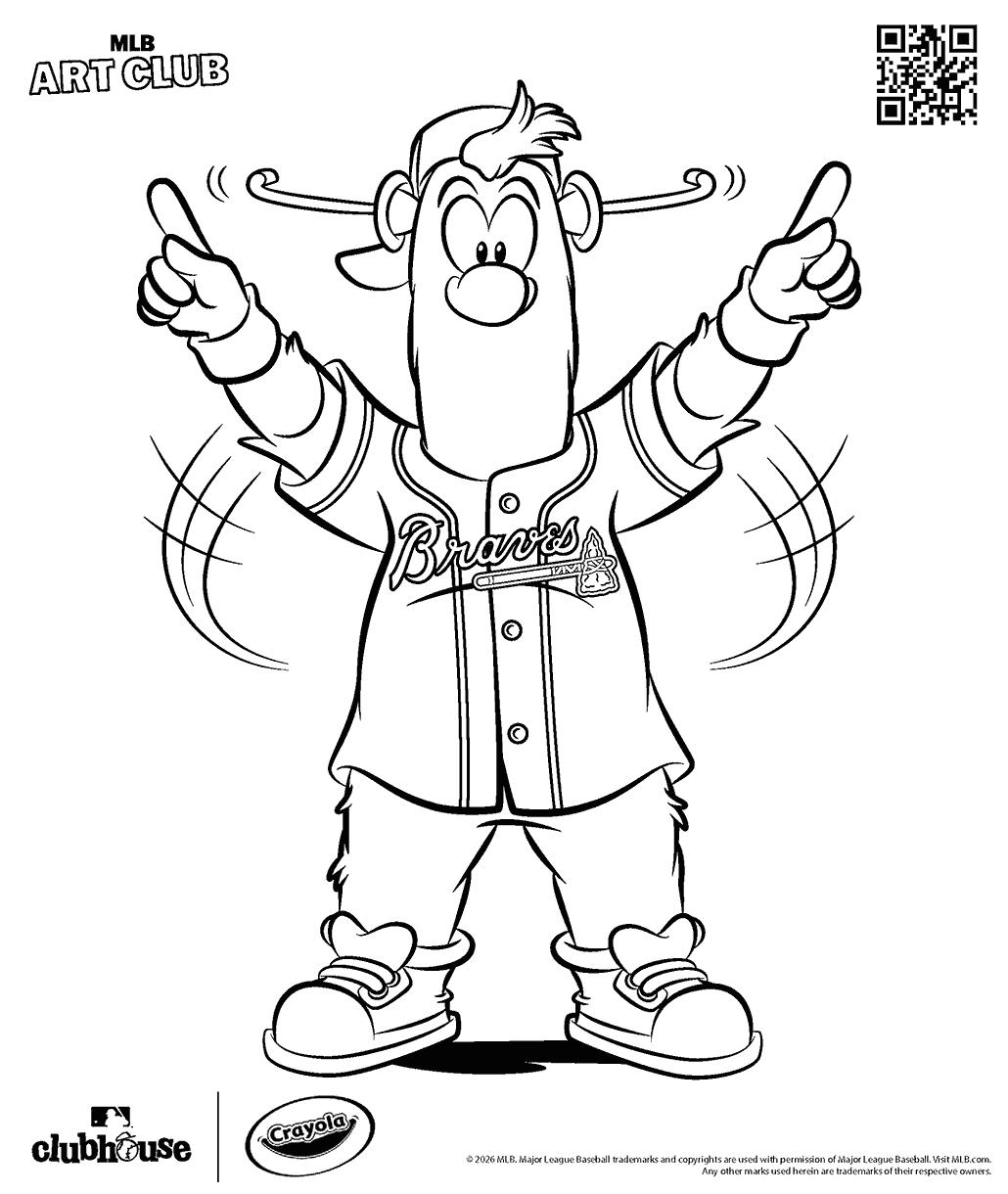 Blooper Coloring Page | Playful Mascot Printable for Kids