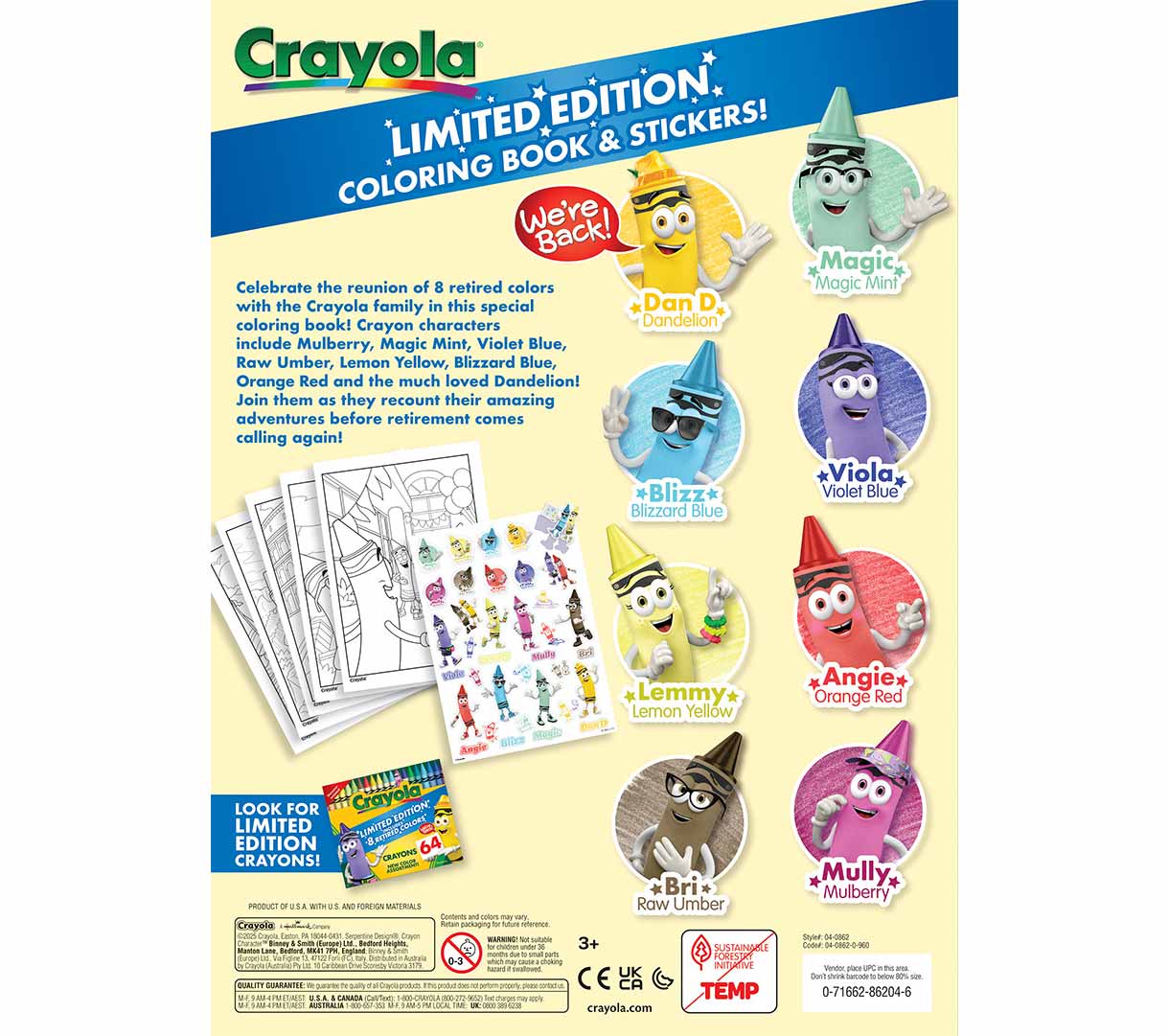Crayola Retired Crayon Colors Color & Sticker Book