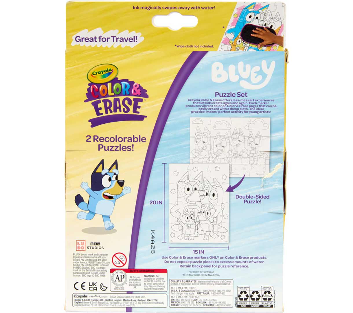 Bluey Crayola Color & Erase Puzzle Activity Set