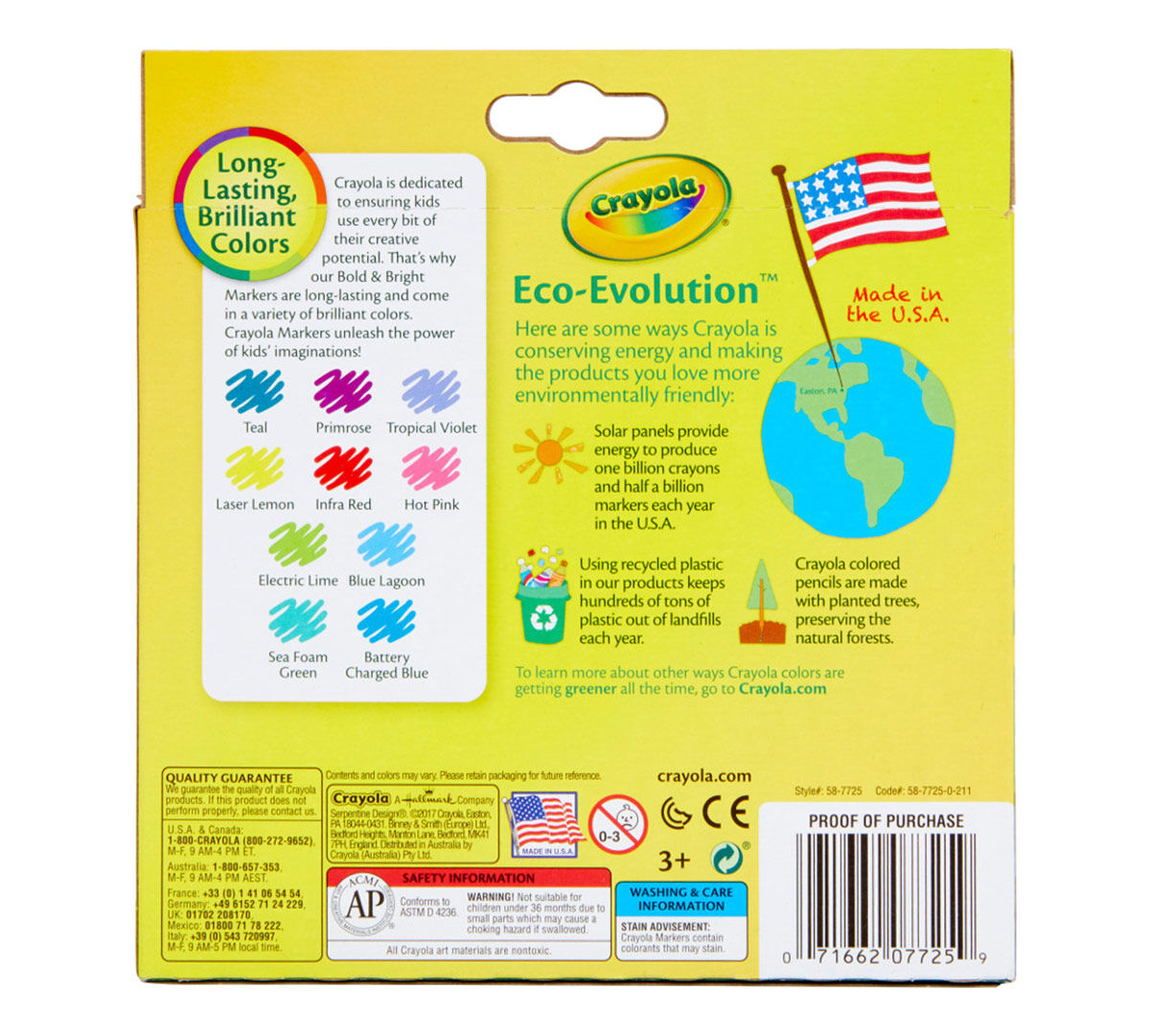 Ultra-Clean Washable Broad Line Markers - 10 Bold Colors
