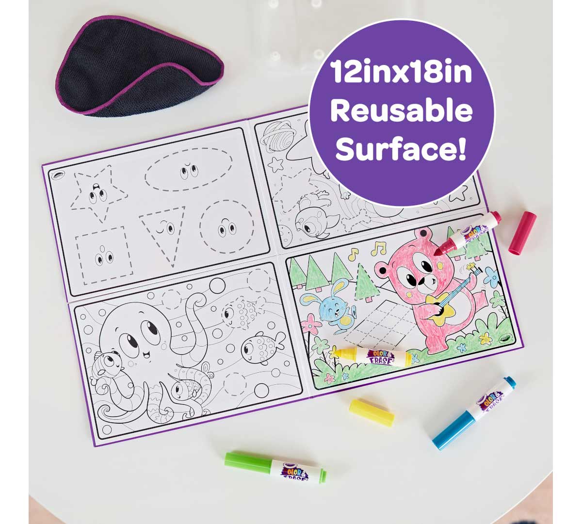 Color & Erase Activity Board for Toddlers