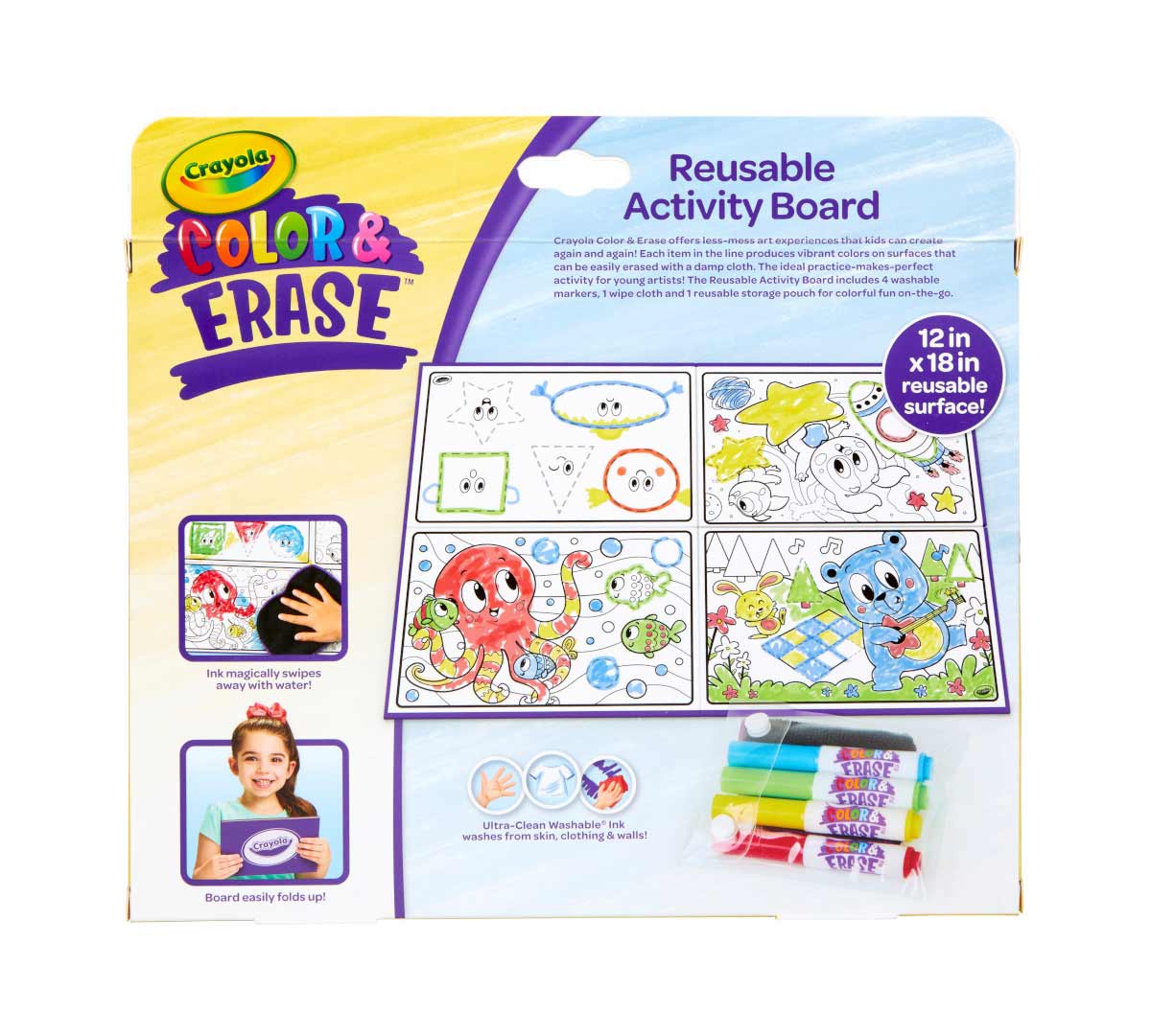 Color & Erase Activity Board for Toddlers