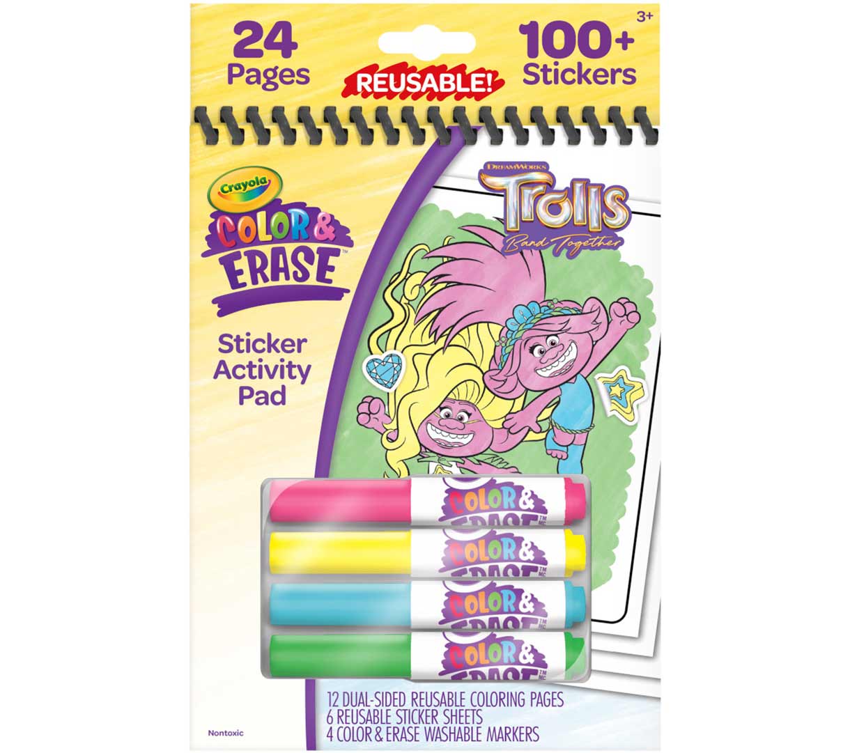 Trolls Reusable Coloring Pages & Activity Set